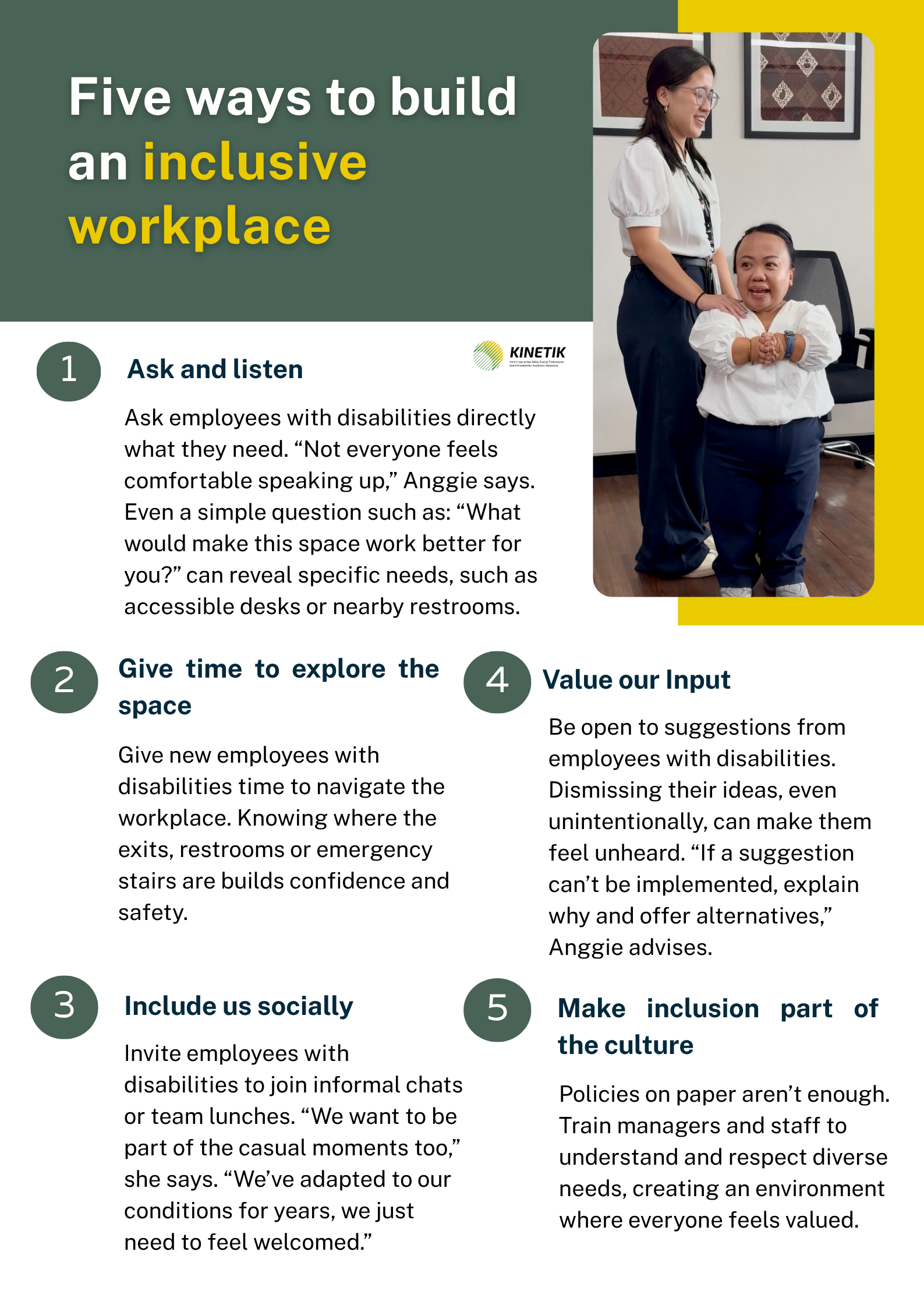 Disability inclusion in the workplace - KINETIK